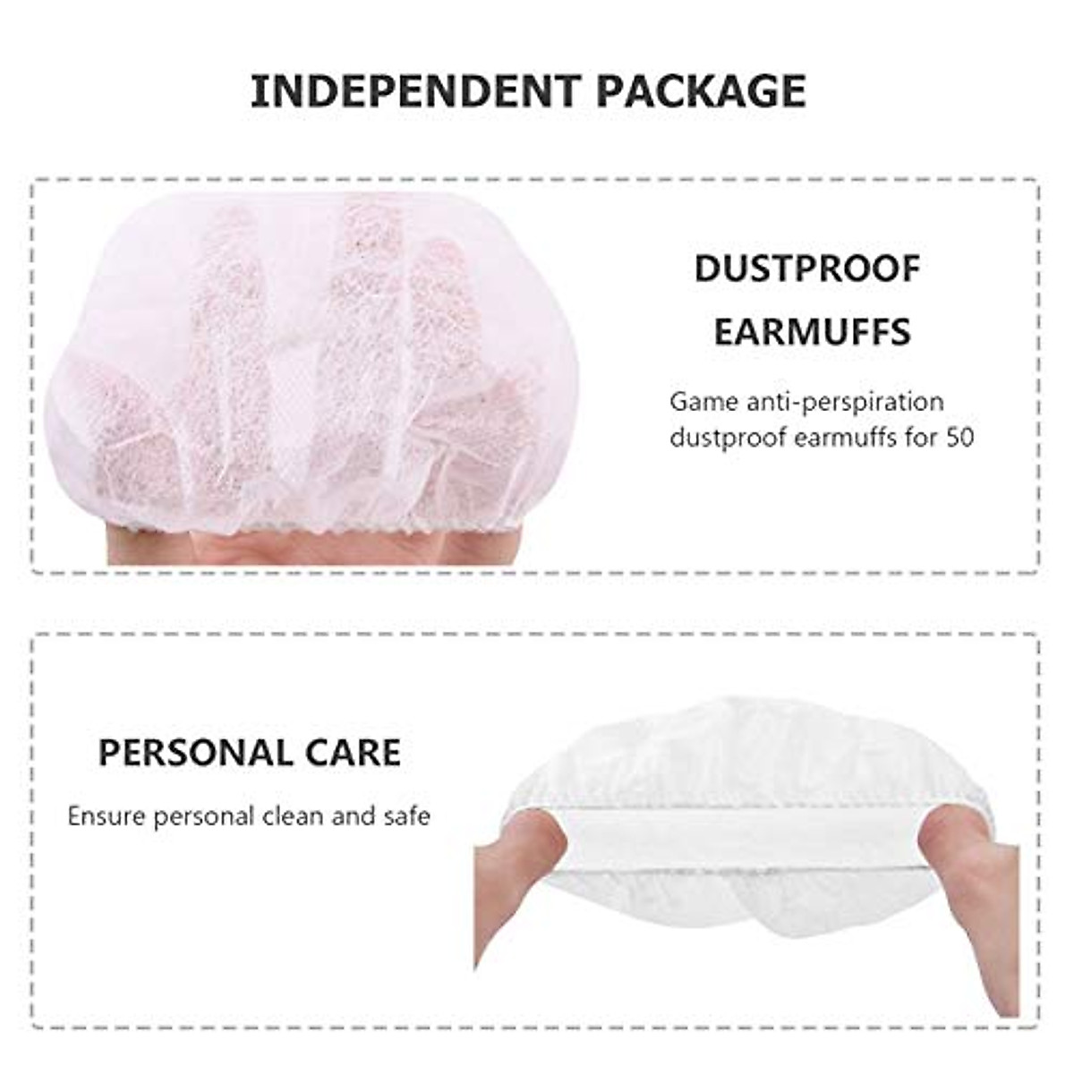 Healifty Headphone Covers 50pairs Sleeve Disposable Ear Most Stretchy Woven Nonwoven Headphones for Non- on Fit White Earpad Sweatproof Cover, Protector Earpads Covers Headphone of