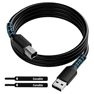 USB Printer Cable 4 Feet, USB 2.0 Type-A to B-Male Cord, High Speed Scanner Cord Compatible with HP, Canon, Epson, DAC, Dell, Brother, Xerox, Samsung, Piano with 2 Cable Ties- 4 ft
