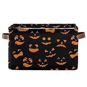 WELLDAY 1PCS Storage Basket Cute Halloween Large Foldable Storage Bin Cube Collapsible Organizer