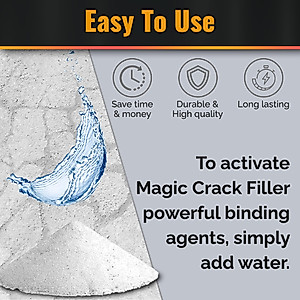 Magic Crack Filler 2LB Concrete Slab Gray, for Filling in Concrete Cracks on Driveways, Walkways and Patios. Installs Easily Dry Granular No Mess and DIY (Gray, 1)