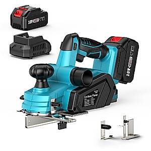 Seesii Cordless Hand Planer with 5.0Ah Battery, Adjustable 1/8-Inch Depth, Brushless Motor – Powerful Electric Hand Planer for Wood