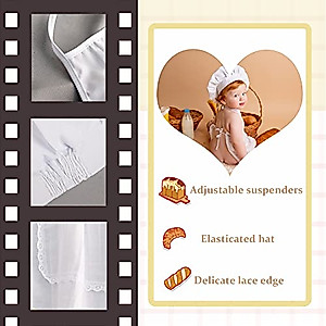 KHC-KHF Newborn Baby Photography Prop Baby Chef Outfits Chef Hat Apron Set Infant Baby Chef Costume Newborn Photography Outfits Girl Toddler Chef Hat And Apron