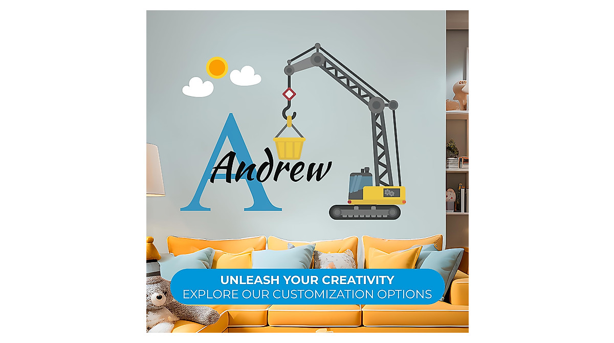 Custom Toddler Crane Wall Decal | Personalize Yours