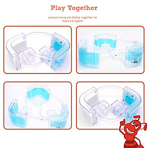 NAVADEAL Ant Farm Castle 2.0 with Connecting Tube, Ant Habitat Science Learning Kit, Best STEM 2021 Educational Kids Toy, Study Insect Behavior at Home & School, Plant Based Blue Gel 3D Maze Ecosystem