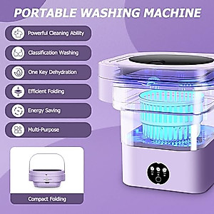 Portable Washing Machine,Small Portable Washing Machine 11L Capacity,Foldable Mini Washing Machine,3 Modes Mini Washer for Baby Clothes, Underwear Or Small Items, Apartment, Dorm, Camping, Travel P