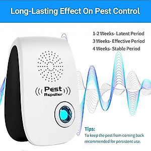 Toyukia 2023 Upgraded Dual Ultrasonic Pest Repeller 6 Pack, Electronic Pest Repellent, Pest Control Plug in for Insects, Roach,Mice,Spider, Mosquito Used for Home,Office etc