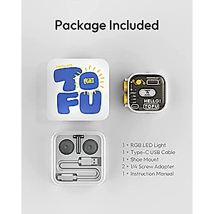 RGB Video Light, PHOTOOLEX TOFU Camera Light Mini 360° Full-Color LED Light 2500-9900K, Magnetic Photography Video Lights Rechargeable Battery for DSLR Camera GoPro Studio Streaming Tiktok Vlog Live