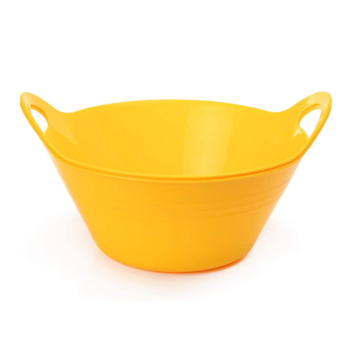 Mintra Home Plastic Bowls with Handles (4.5L Large 2pk, Yellow)