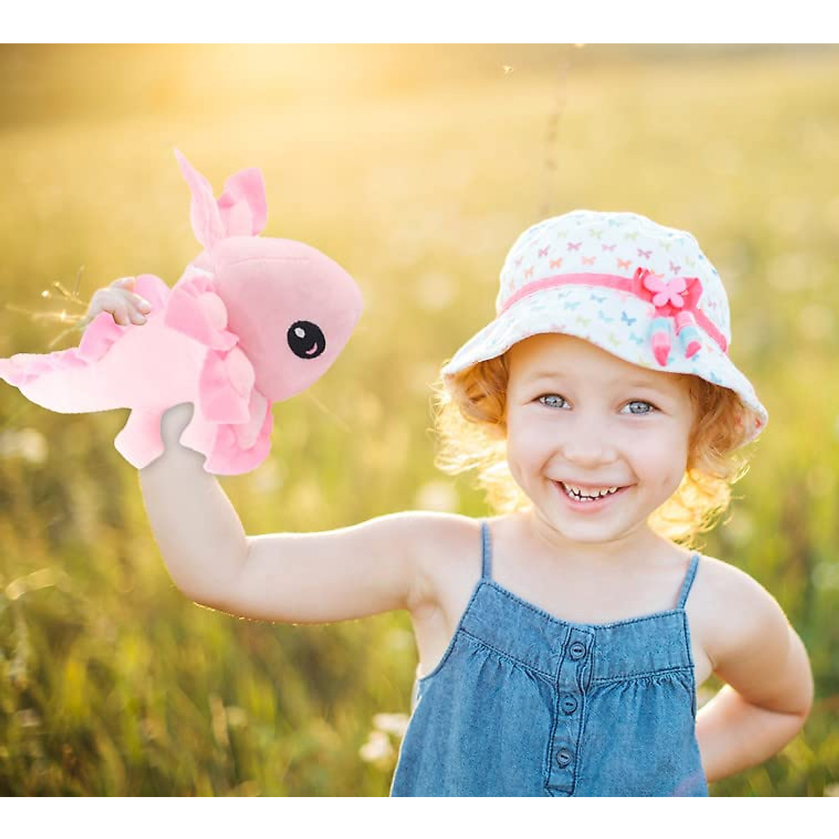 13.77" Axolotl Plush Axolotl Stuffed Animal Cute Salamander Plush Toys Soft Plush for Birthday Toys (Pink-1)