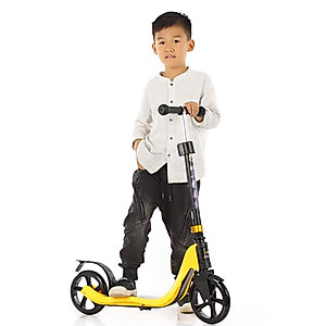 ygqtbc Mongoose Trace Foldable Kick Scooter Series, Featuring Quick-Release Adjustable Height Handlebars and Kickstand with Wheels, Multiple Colors Available (Color : Blue)