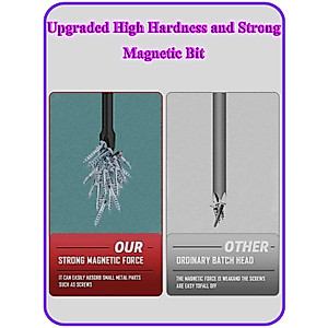 Magnetic Screwdriver Bits - D1 Anti-Slip And Shock-Proof Bits With Phillips Screwdriver Bits - Long Phillips Head Drill Bit - Upgraded High Hardness and Strong Magnetic Bit