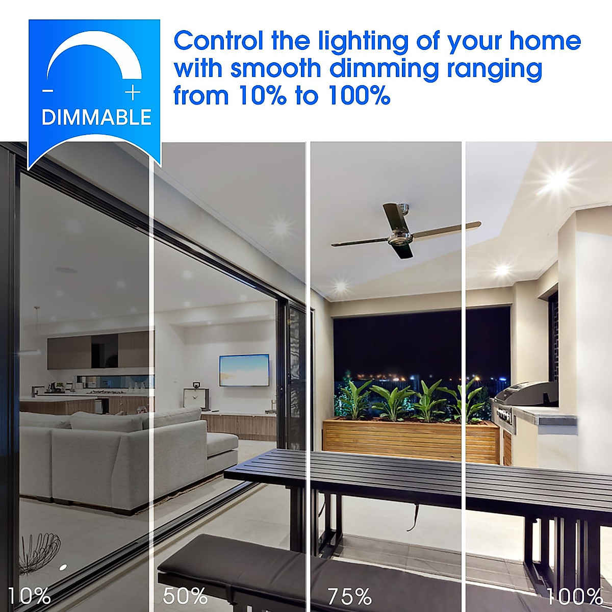 Energetic 10 Pack PAR30 LED Bulbs, Flood Light Outdoor Indoor 75 Watt Equivalent 10W Dimmable,5000K Daylight,1000 Lumens,E26 Base,IP65 Waterproof LED Recessed Light Bulbs for Security