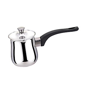 IEUDNS Coffee Pot Milk Warmer Small Saucepan, Butter Melting Pan Portable Butter Warmer Pot Stainless Steel for Home Restaurant, 360ml