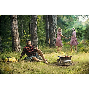 Outland Living Firebowl 893 Deluxe Outdoor Portable Propane Gas Fire Pit with Cover & Carry Kit, 19-Inch Diameter 58,000 BTU, Black