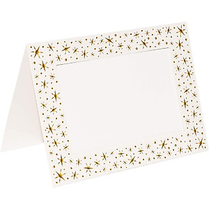 36 Pack Photo Insert Greeting Cards with Envelopes Included, Gold Stars Border, 5 x 7 In Photos, Durable Paper Picture Frames for Birthdays, Anniversaries, Weddings