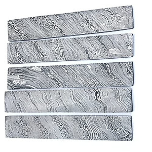 12 Inches Pair of 5 Handmade Damascus Steel Blank Billets With Twisted Pattern