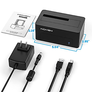 SAS to USB 3.0 Adapter, SAS/SATA Hard Drive Reader Enclosure Docking Station for 2.5/3.5 inch HDD SSD with 12V/2A Power Adapter