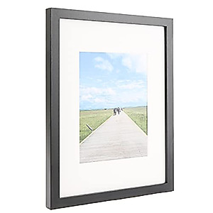 Aynoo 9x12 Picture Frame Wooden Picture Frame Display Pictures 6x8 Picture Frame with Mat or 9x12Without Mat, HD Minimalism Black Wood Picture Collage Photo Frames for Wall Mounting 9x12 (1 Pack)