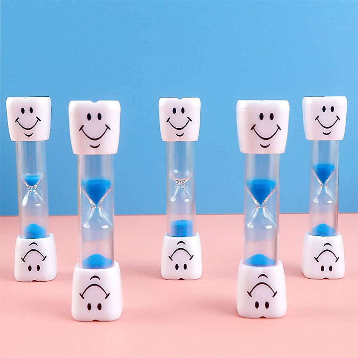 MagiDeal Kids Toothbrush Timer 2 Minute Smile Sand Timer for Brushing Children's Teeth (Blue)