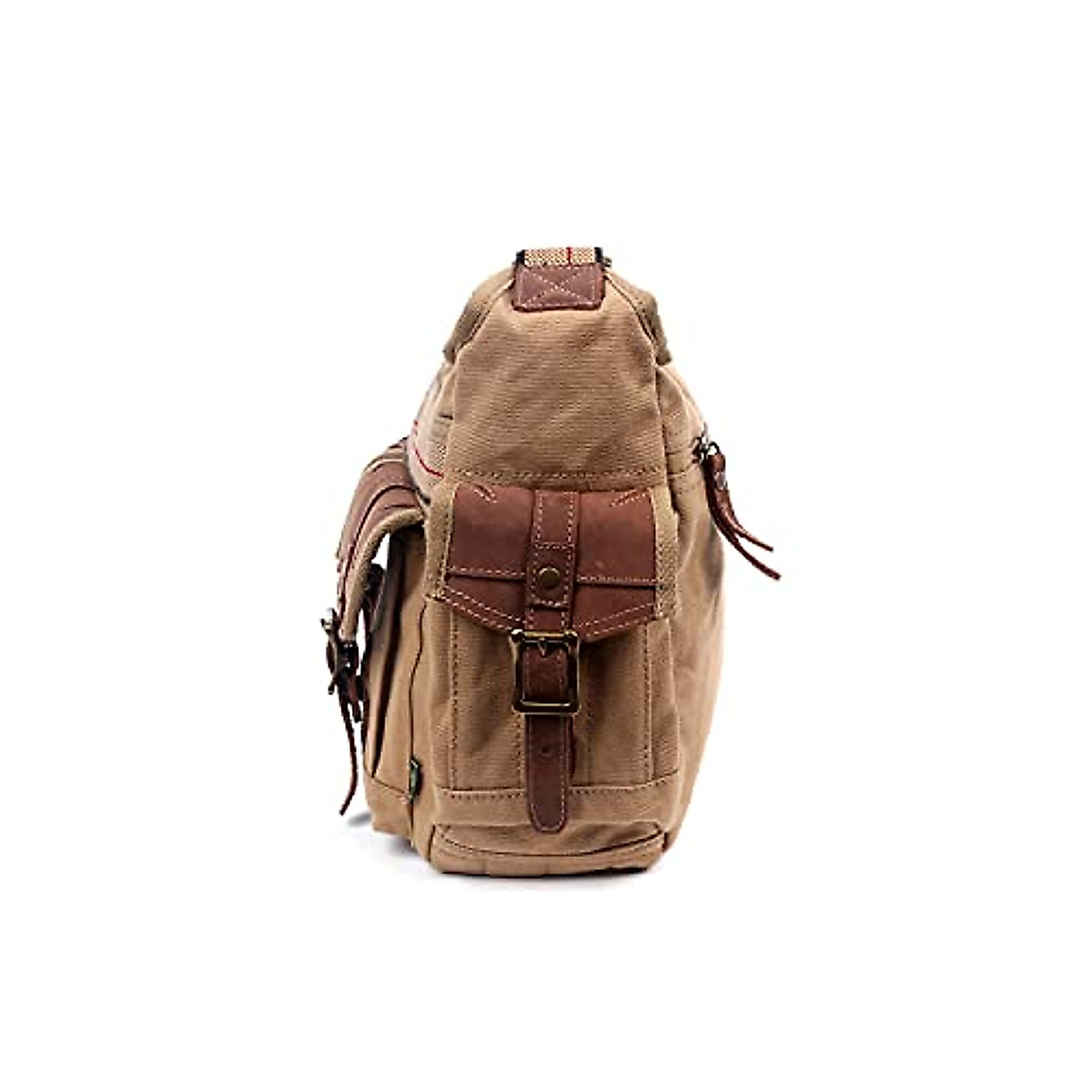 TSD Brand Turtle Ridge Canvas Mail Bag (Camel)