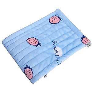 Bird Nest Double Layer Hanging Hammock Bed Toy for Parrot Parakeet Cockatiel Conure Cockatoo Amazon Lovebird Finch Budgie Hamster Rat Gerbil Chinchilla Cage Perch (Blue)