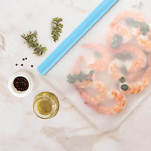 OGGI Reusable Food Storage Bags - Set 6 - Ideal Lunch Bags, Freezer Bags, Sandwich Bags, Snack Bags, Storage Bags, Snack Bag for Travel - Food-Grade BPA-Free - (2) 11x8" / (2) 8.5x7" / (2) 8.5x5"