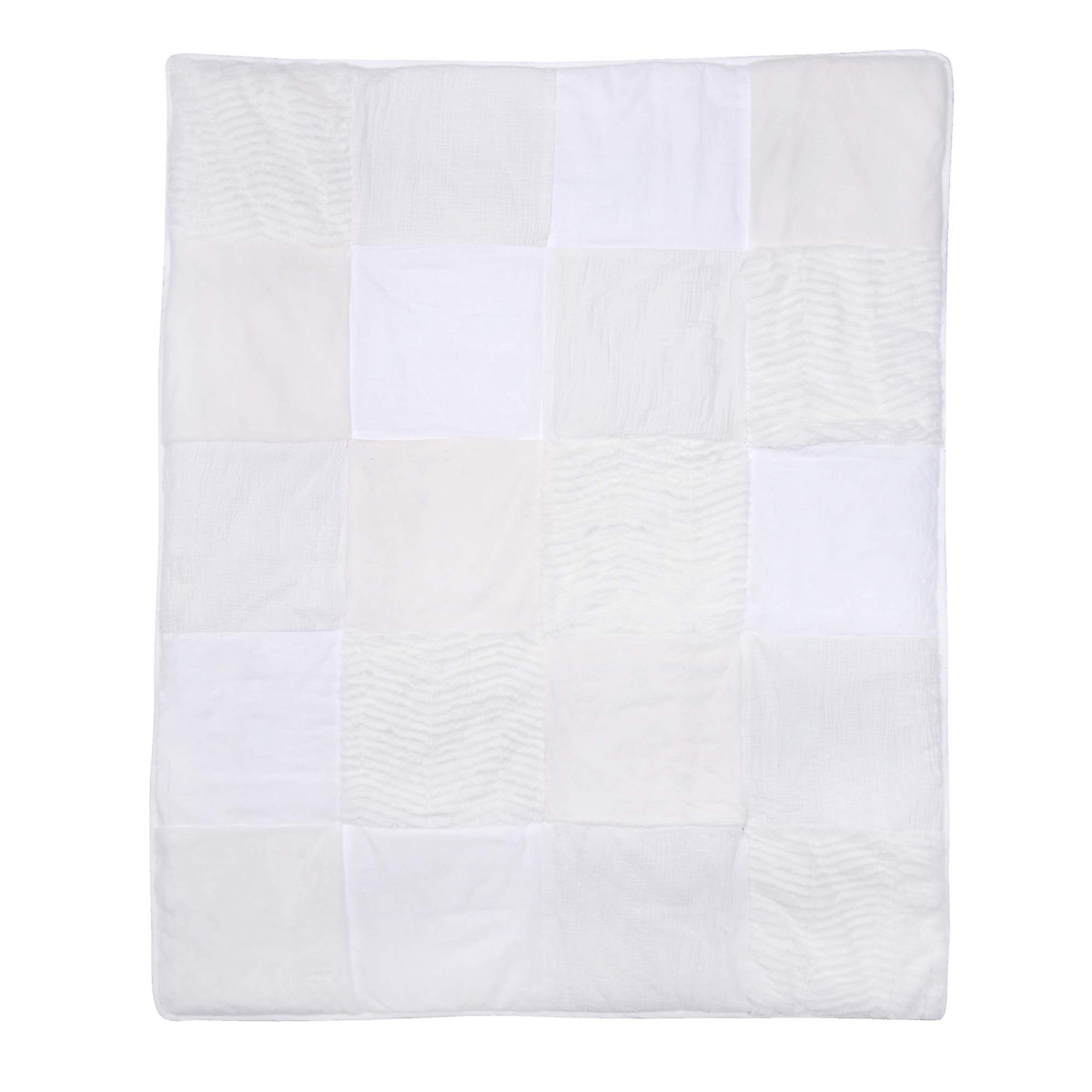 Lambs & Ivy Signature White Luxury Textured Patchwork Crib/Toddler Quilt