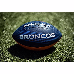 Rawlings NFL Downfield Youth Size Football with 5X HD Grip, New Orleans Saints