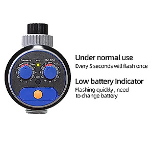 Inshow Single Zone Garden Hose Automatic Water Timer,Zero Pressure IP65 Waterproof Irrigation Controller,Ball Valve,Electronic Watering System with Rain Delay Function,Blue