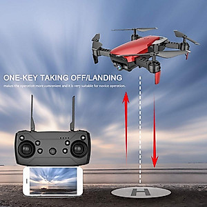 Drone X Pro AIR (RED) 1080P HD Dual Camera Quadcopter with Follow Me Real-Time Transmission Gesture Control Optical Flow Positioning and 2pcs Batteries Included