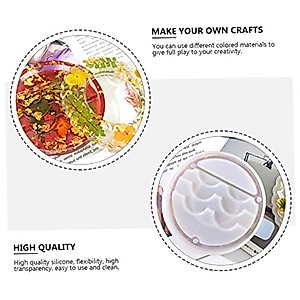 Beavorty 1 Set Eyelash Box Mold Round Silicone Molds Resin Molds Tray Round Mirror Tray Fake Eyelashes Box Resin False Eyelash Case Eyelashes Display Tray Resin Travel Disc Crystal White