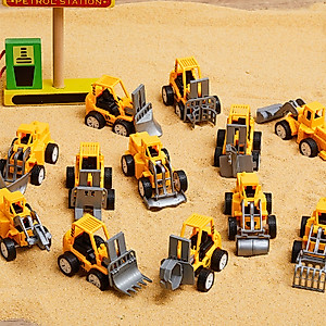 Sosation 36 Pcs Construction Engineering Trucks Small Digger Truck Toys Pull Back Vehicles Mini Excavator Toys Car Set for Kids Birthday Party Favors Boys Girls Gifts Cake Stocking Stuffers