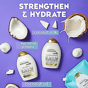 OGX Nourishing + Coconut Milk Conditioner Refill Pouch for Strong Healthy-Looking Hair, 36 Fl Oz