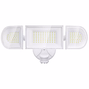 iMaihom 100W Motion Sensor Light Outdoor,9000LM LED Security Lights Outdoor,6500K Flood Lights Motion Detection IP65 Waterproof, 3 Head Adjustable Security Light Motion Outdoor for Yard Garage (White)