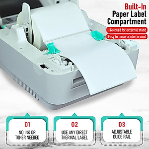 Arkscan 2054A Shipping Label Printer for Windows Mac Chromebook Android, Supports Amazon Ebay Paypal Etsy Shopify ShipStation Stamps.com UPS USPS FedEx DHL, Roll & Fanfold 4x6 Direct Thermal Label