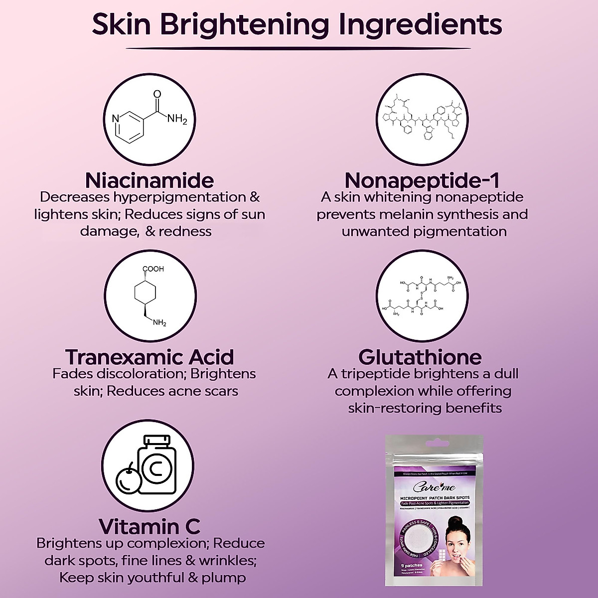 Micropoints for Acne Dark Spot Treatment - Post-Blemish Dark Spots Removal Patch with 127 Mircropoints, Fade & Brighten Post Acne Marks or Dark Spots (9 count/pack)