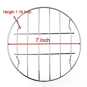 Steaming Rack, 2 Pack 7 Inch Round Food Grade Stainless Steel Steamer Plate for Food Steaming, Cooling and Roasting Cooking in Kitchen and Outdoors (18 cm)