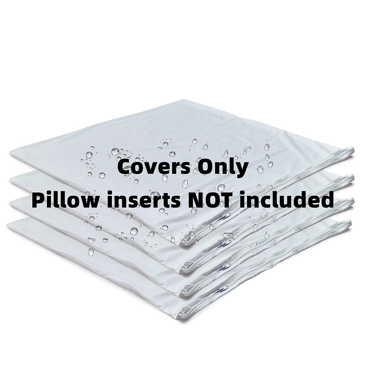 4 Pack Waterproof Down Feather Proof Pillow Protectors with Zipper 20x20 Zippered Pillow Covers for Square Throw Pillow