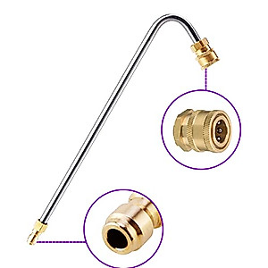 RIDGE WASHER Gutter Cleaner Attachment for Pressure Washer, 120 Degree, Extension Wand Angled for Gutter Cleaning with 5 Spray Nozzle Tips, 1/4 Inch Quick Connect, 13 Inch, 4000 PSI