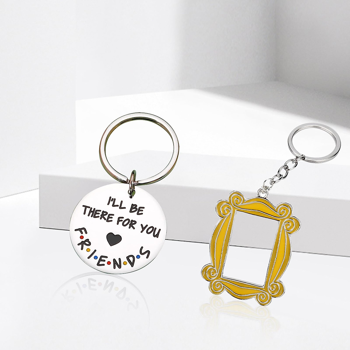 Friend Tv Show Merchandise Keychain Gift-I'll Be There for You,Peephole Monica'S Friends Door Frame Yellow Keychain,Friendship Gifts for Women Men Friends Bestie Fans