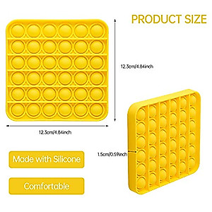 NiHealth Fidget Pack 4-Pack Push Pop Bubble Fidget Sensory Toy, Fidget Toys for Stress Anxiety Relief, Bubble Popper Fidget Toy, Silicone Squeeze Toy for Kids Adults (4 Colors Square)