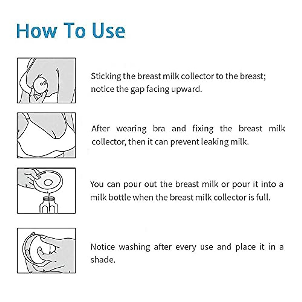 Breast Milk Leaking Storage Collection Shell Nursing Mom for Breastfeeding Nipple Cups Reusable Washable(2 Pack)