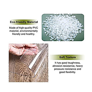 Clear PVC Desk Chair Mat Clear Plastic PVC Runner Rug for Kitchen Dining Room, Hardwood Floors Protection Pad for Cycling Bike/Table/Desk/Chairs,2mm Thick,50/80/100/120/140cm Wide for Office & Home (