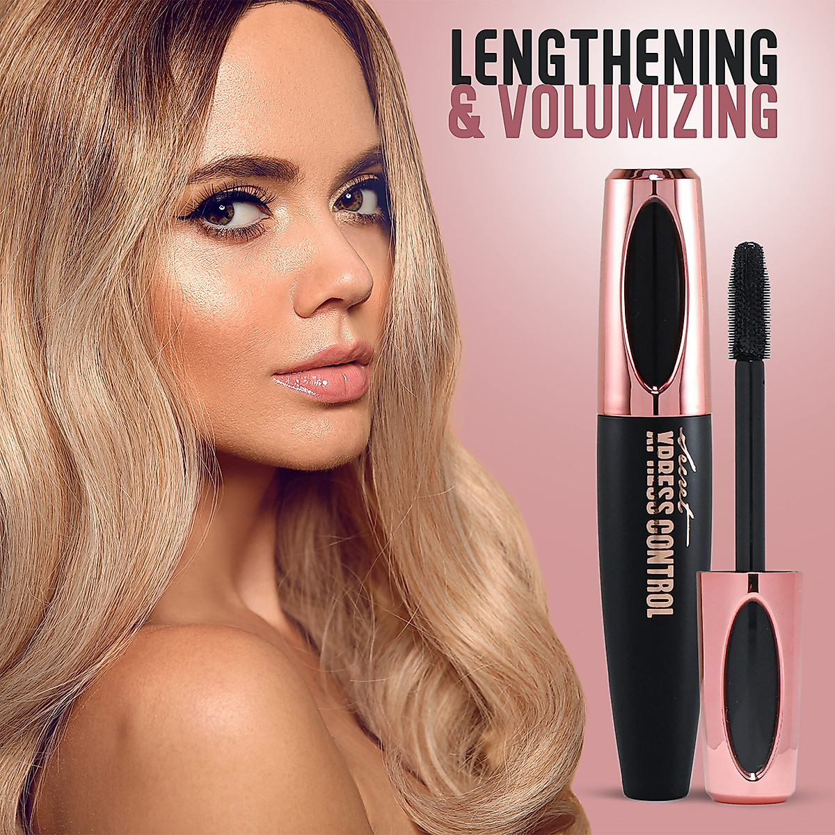 Secret Xpress Control 4D Silk Fiber Lash Mascara, Lengthening and Thick, Long Lasting, Waterproof & Smudge-Proof, All Day Exquisitely Full, Long, Thick, Smudge-Proof Eyelashes (2 Pack)