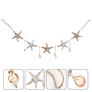 MAGICLULU Ocean Star Banner Garland Sea Shells Bunting Garland Under The Sea Themed Hanging Sign Mediterranean Coastal Nautical Party Decoration