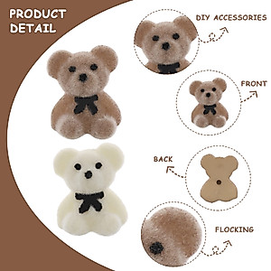 Prasacco 24 Pcs Mini Bears Small Acrylic Flocked Bear Plush Stuffed Tiny Bear Doll for DIY Keychain Birthday Wedding Graduation Decorations Party Favor (20mm/0.76Inch, 12 Brown+12 White)