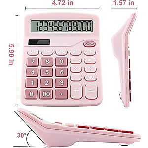 KOFFNIA Basic Desktop Calculator with Big Button Large Display (Pink)