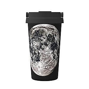 WANGXUEE Night Sky Full Moon Print 500ml Stainless Steel Travel Tumbler Double Wall Vacuum Insulated Coffee Mug