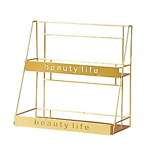 LIFKOME Bathroom Storage 2- Tier Bathroom Organizer Metal Bathroom Countertop Organizer and Storage Shelf Vanity Cosmetic Organizer Holder Kitchen Rack Standing Shelf Organizer