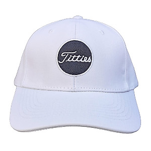 Bamveio Titties Hat Tittiess Golf Hats for Men Women,Funny Tittes Hat, Titliest Cap, White and Black